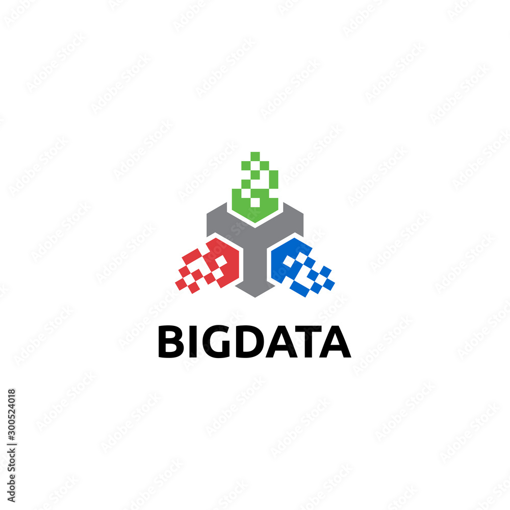 Server logo design template. Big data logo concept. Data Center symbol ...