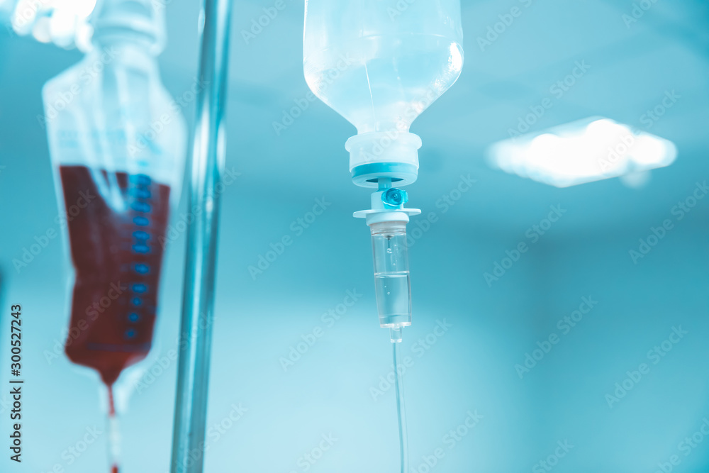 Set iv fluid intravenous drop saline drip hospital room,Medical Concept ...