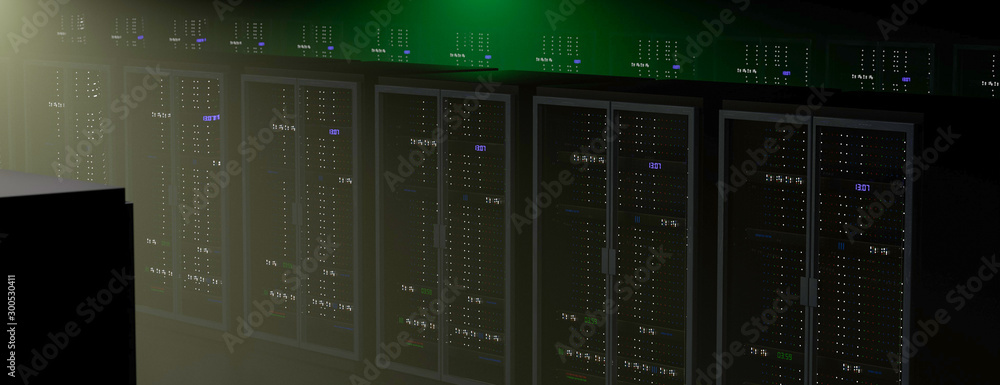 Server room data center. Backup, mining, hosting, mainframe, farm and ...