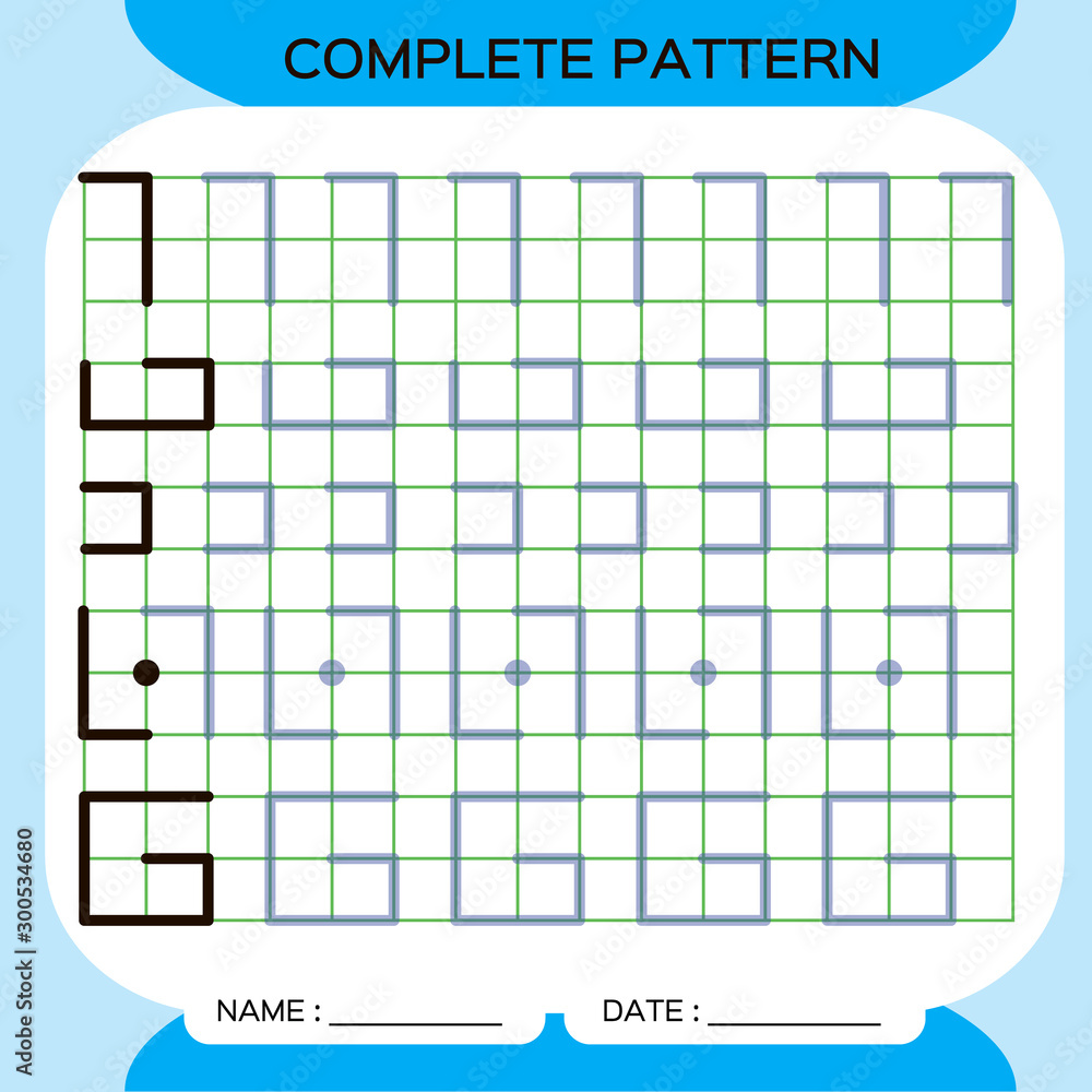 Vecteur Stock Complete pattern. Tracing Lines Activity For Early Years ...