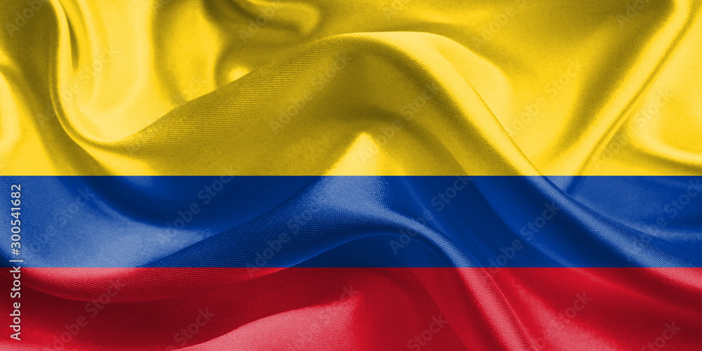Colombia Flag. Flag of Columbia. Waving Colombia Flags. 3D Realistic ...