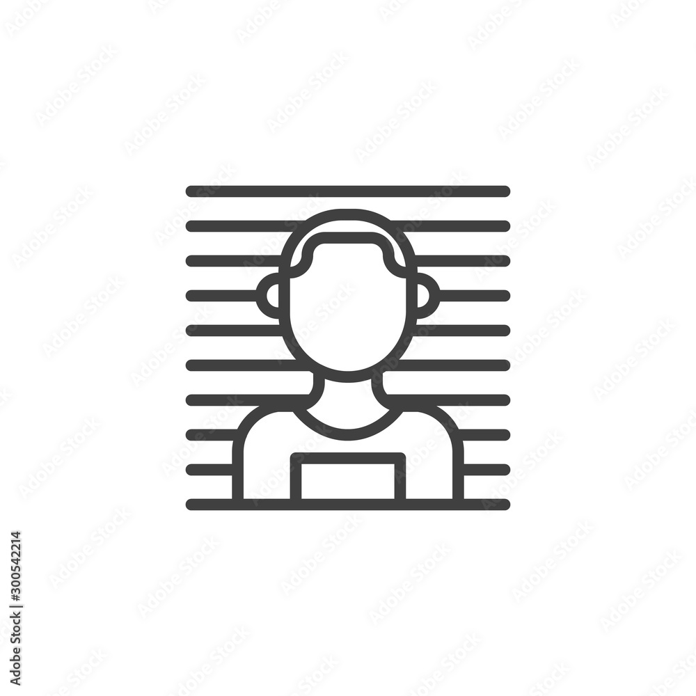 Arrested Man line icon. linear style sign for mobile concept and web ...