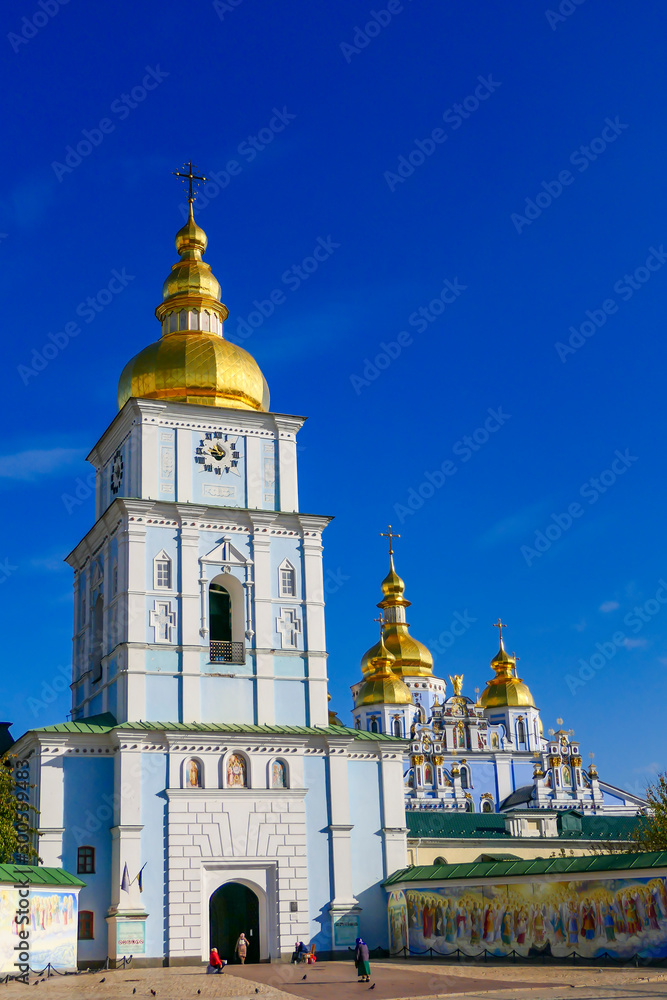 Kiev, Ukraine St. Michael's Golden-Domed Monastery and golden domes ...