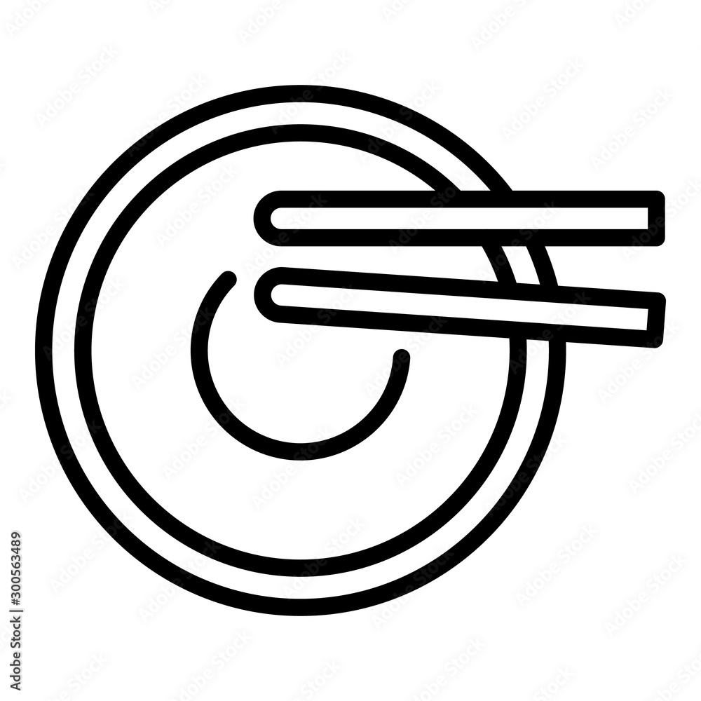 Top view ramen icon. Outline top view ramen vector icon for web design ...