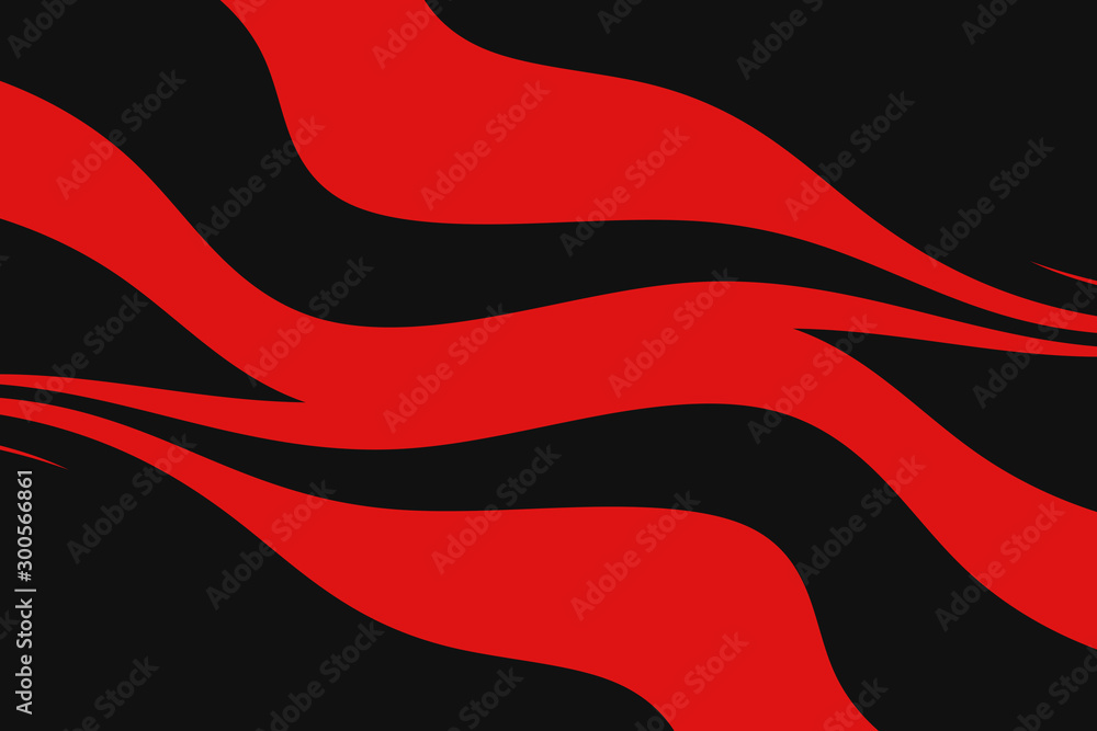 Abstract vector red and black background with curved lines. Pattern ...