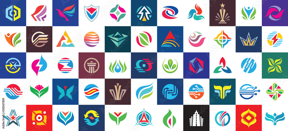 Logo set design. Abstract business modern icons collection. Concept ...