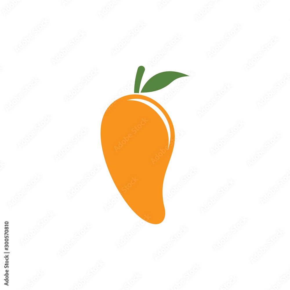 Mango in flat style. Mango vector logo Stock Vector | Adobe Stock