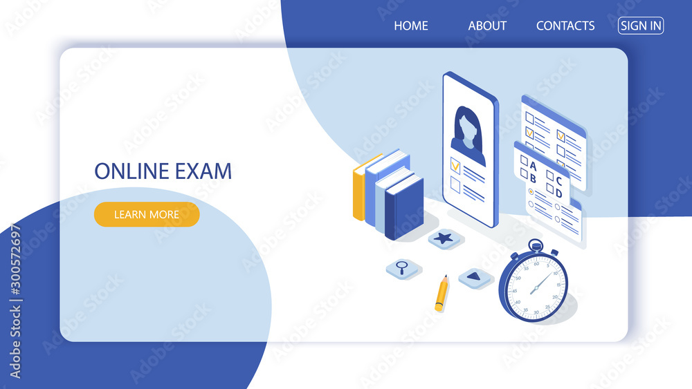 Landing page with design template for questionnaire form, online ...
