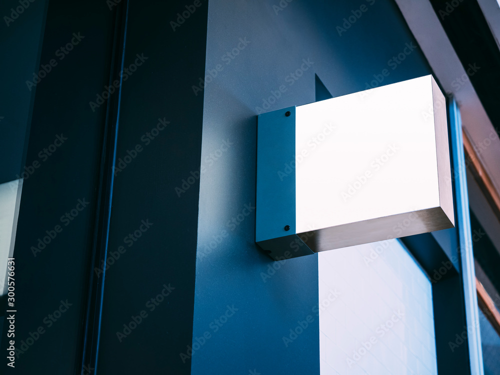 Mock up Signage Blank shop sign Square shape Exterior modern Building ...