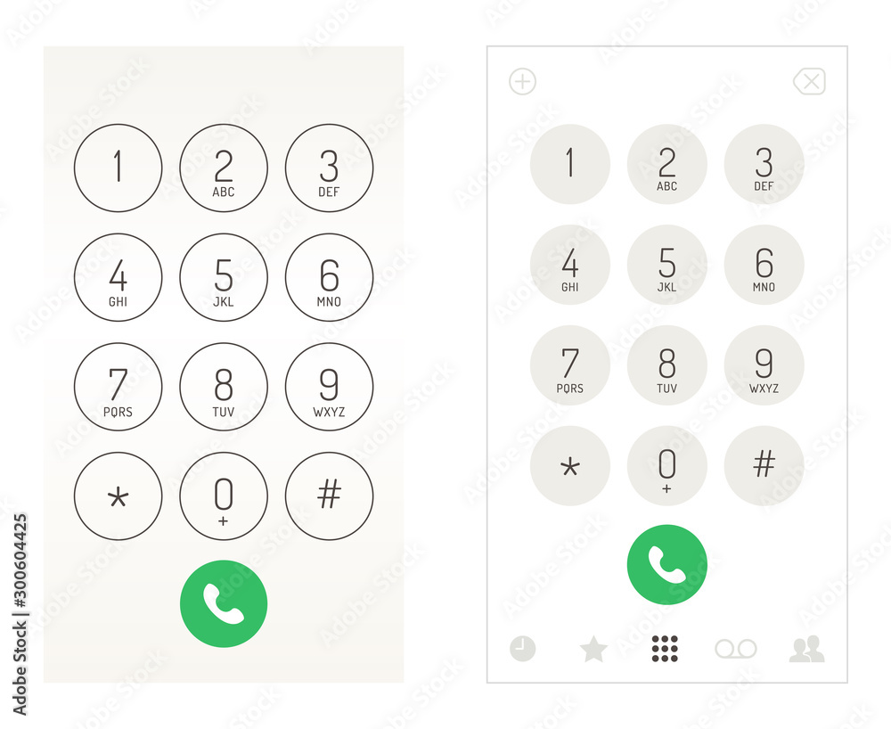 Smartphone dial keypad design. Mobile phone numbers panel, cellphones ...