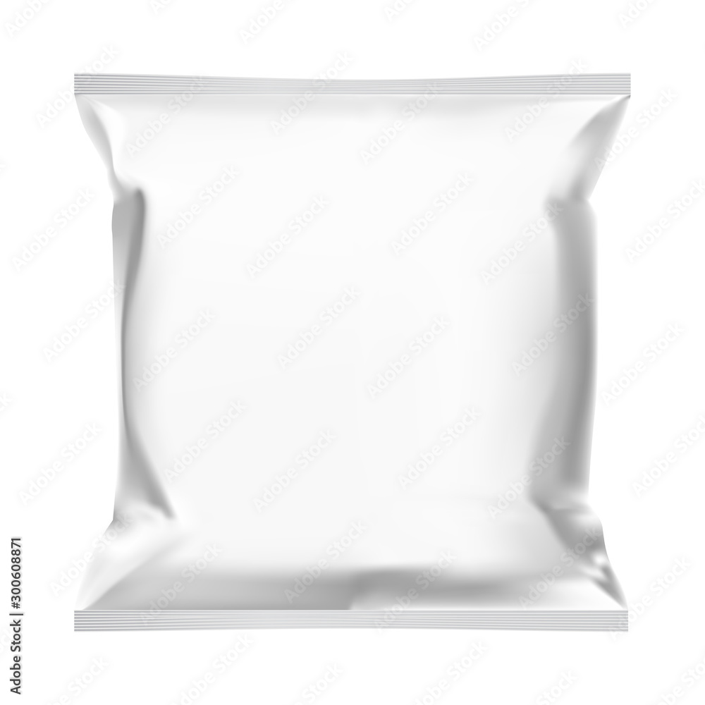 Snack bag. Food pouch template mock up design. Foil sachet blank design ...