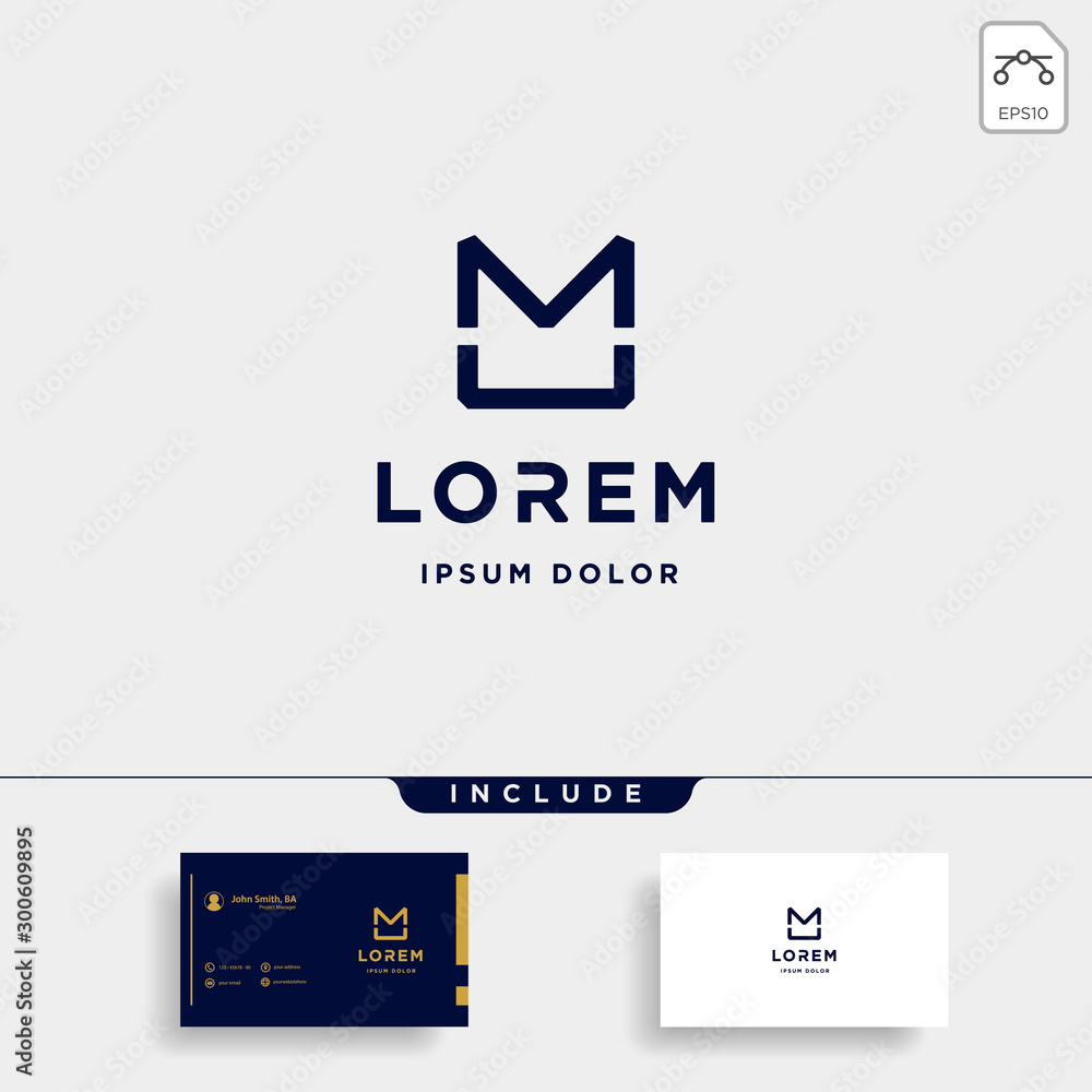 Letter MU M U UM Monogram Logo Design Minimal Icon Stock Vector | Adobe ...