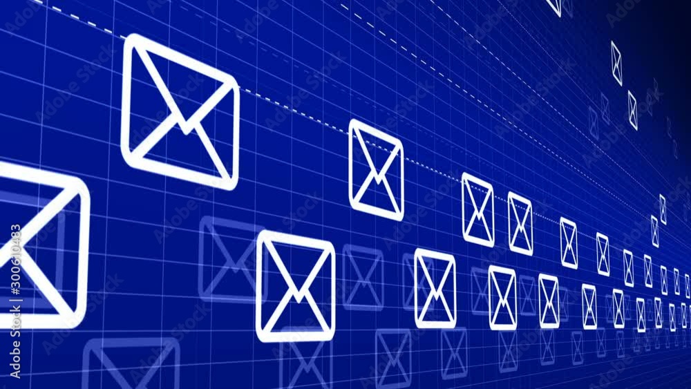 Envelope, E-Mail, flying mails abstract background. Seamless loopable ...