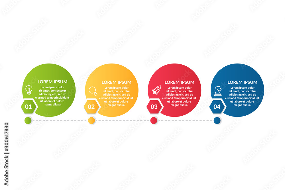step or process infographic template design for presentation with four ...