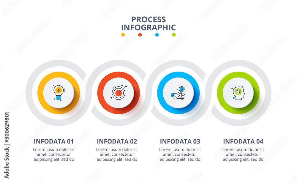 Business data visualization. Process chart. Abstract elements of graph ...