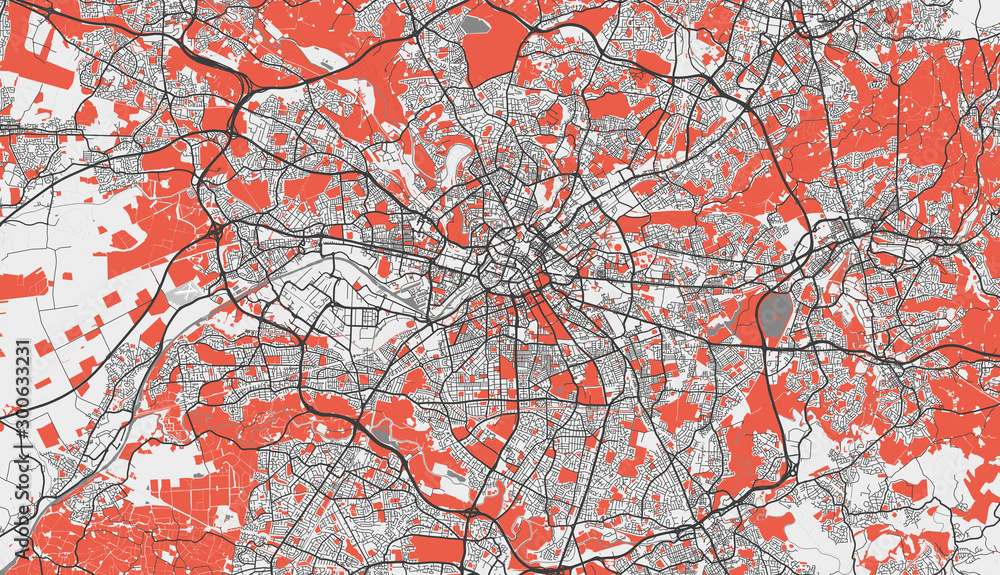 Detailed map of Manchester, UK Stock Vector | Adobe Stock