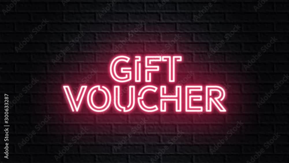 red neon video animation gift voucher Stock Video | Adobe Stock
