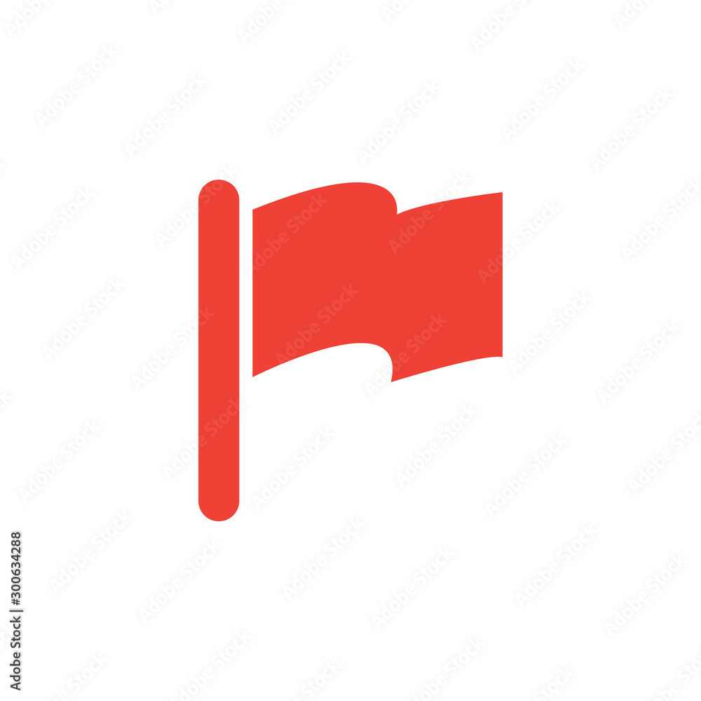 Flag Red Icon On White Background. Red Flat Style Vector Illustration ...