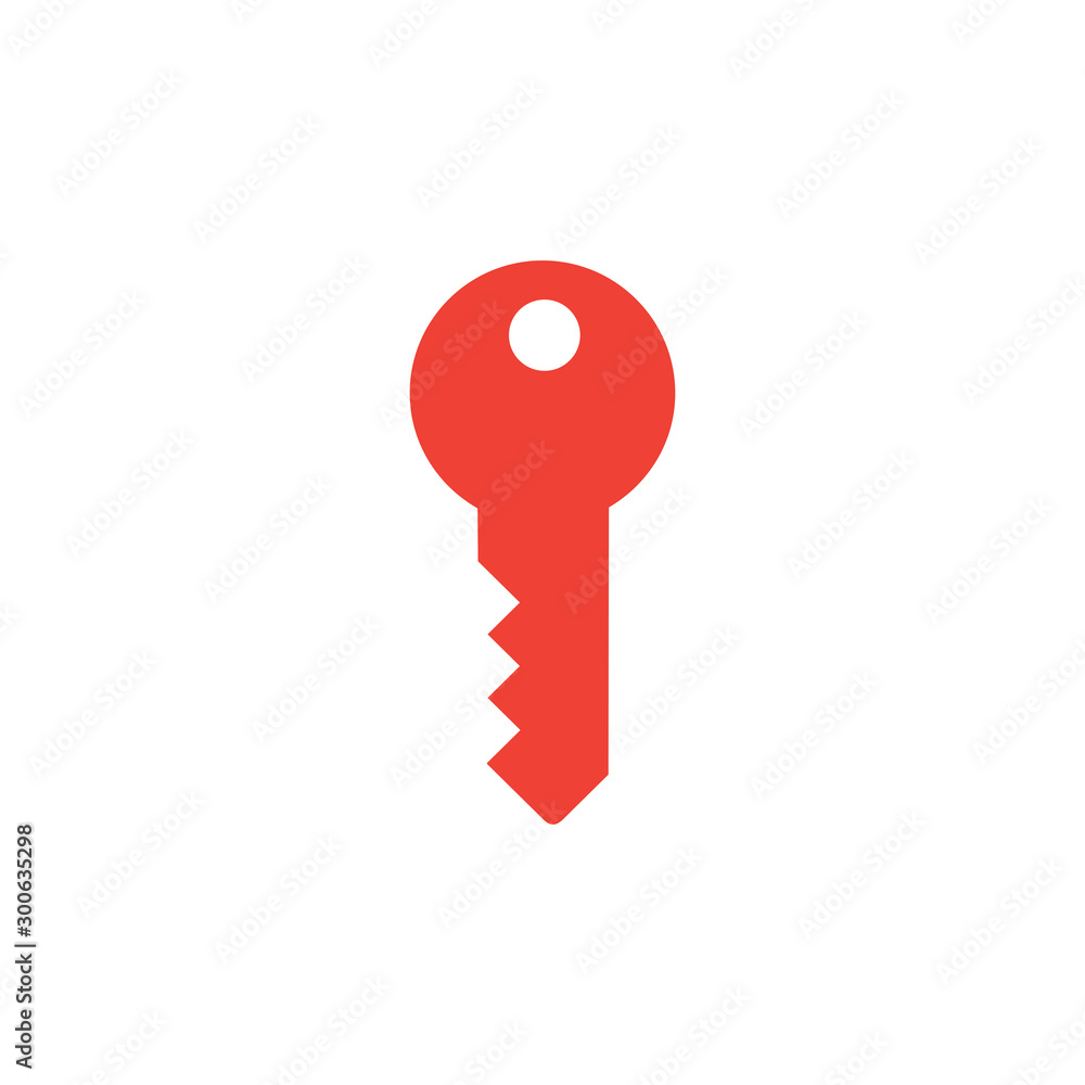 Key Red Icon On White Background. Red Flat Style Vector Illustration ...