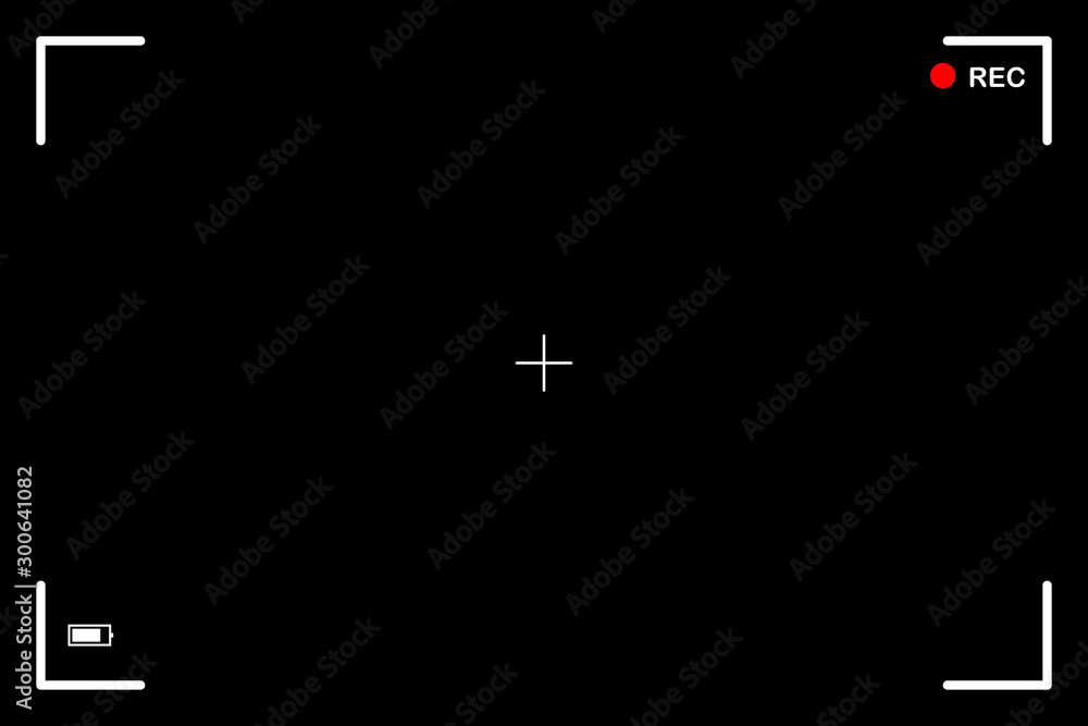Black empty camera viewfinder screen with cinematic indicators. Stock ...