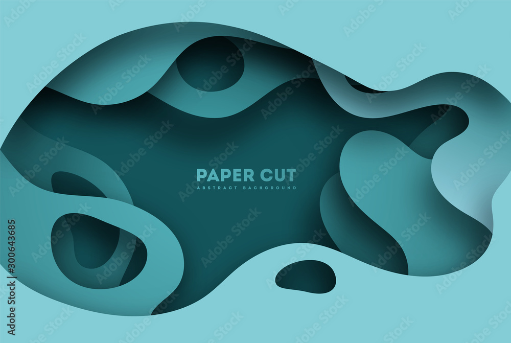 Paper cut background. Abstract realistic papercut decoration textured ...