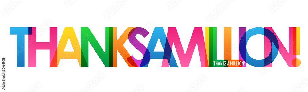 THANKS A MILLION! rainbow vector typography banner Stock Vector | Adobe ...