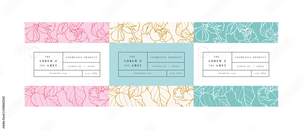 Vector set pattens for cosmetics with label template design. Patterns ...