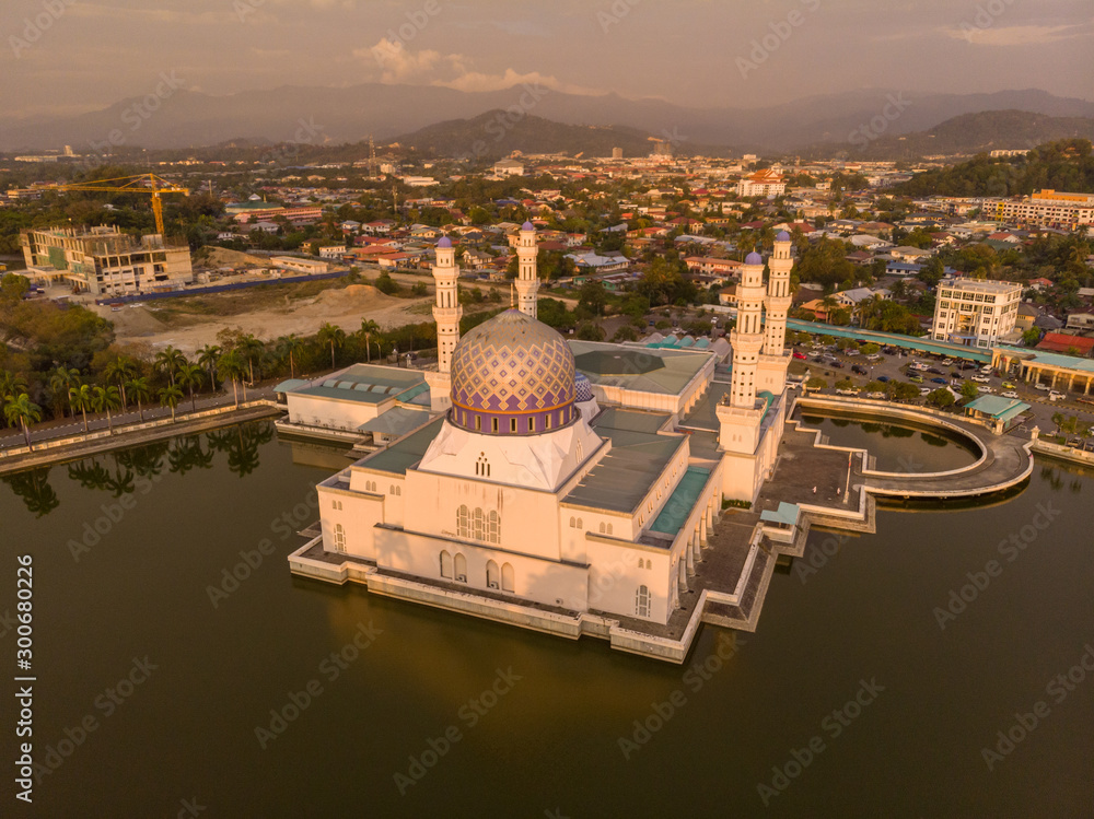 Aerial Drone image of beautiful mosque and the most famous tourist spot ...