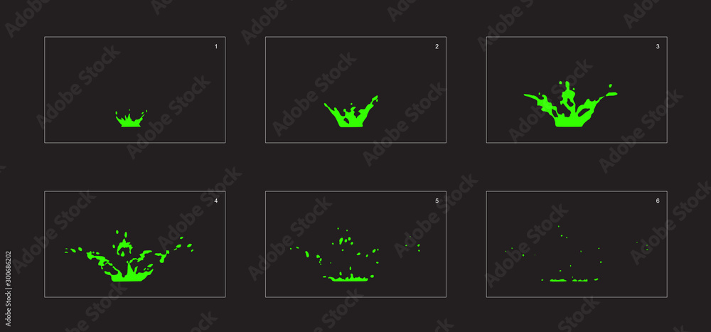toxic splash special effect animation frames sprite sheet. toxic burst ...