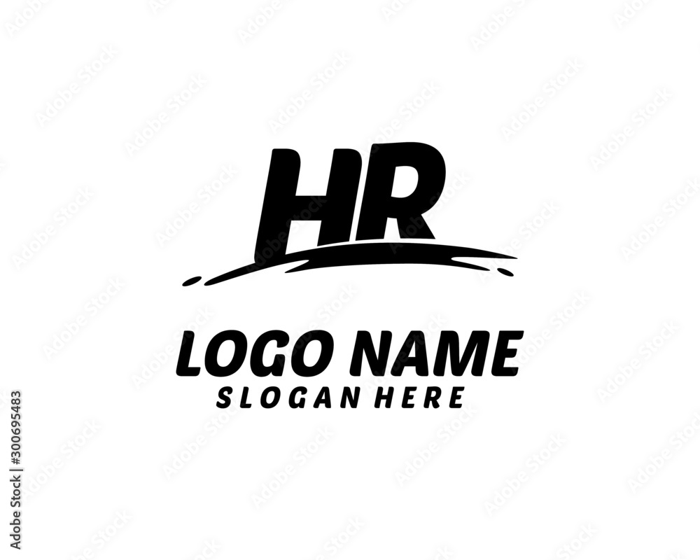 HR Initial with splash logo vector Stock Vector | Adobe Stock