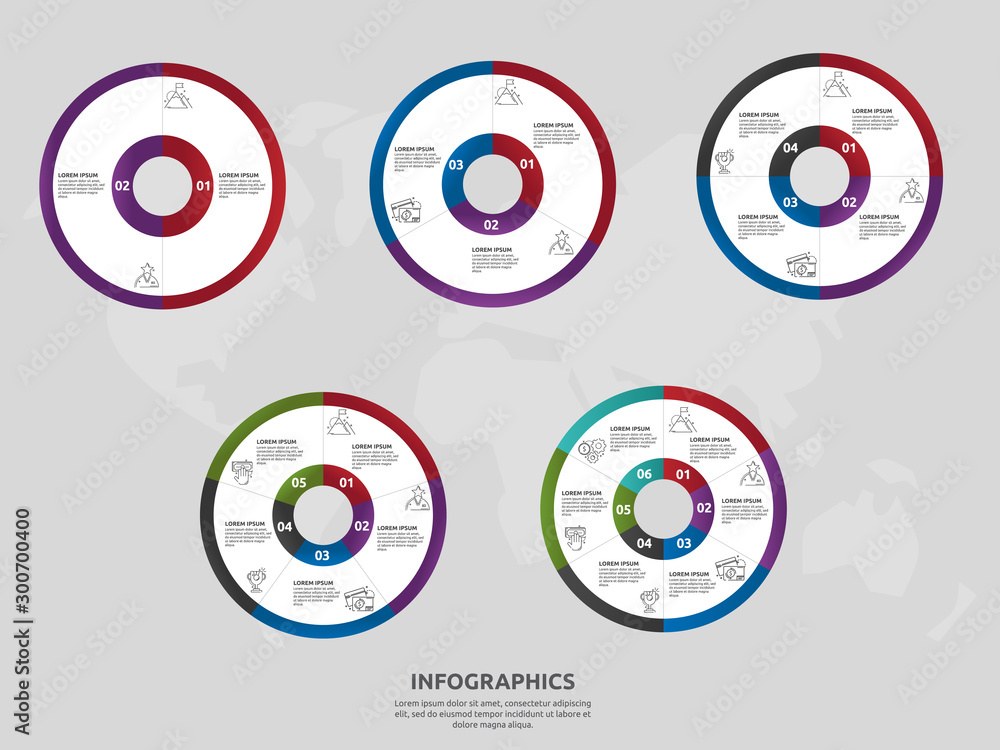 Vector template circle and sector infographics. Set business concept ...