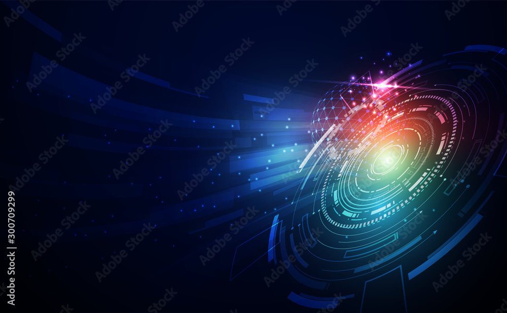 Modern Abstract technology concept communication circle digital ...