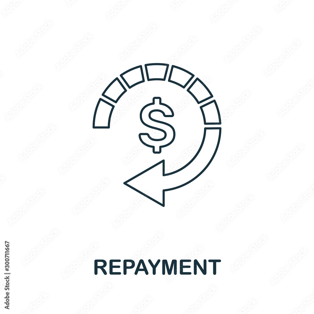 Repayment icon outline style. Thin line creative Repayment icon for ...