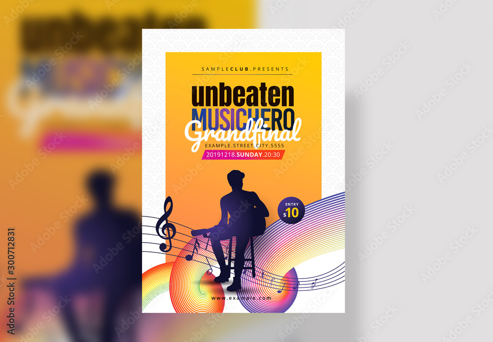 Music Event Poster Layout Stock Template | Adobe Stock