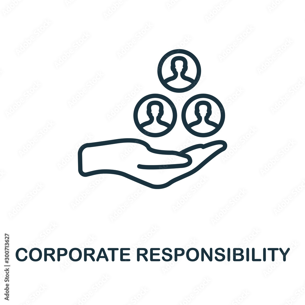 Corporate Responsibility icon outline style. Thin line creative ...