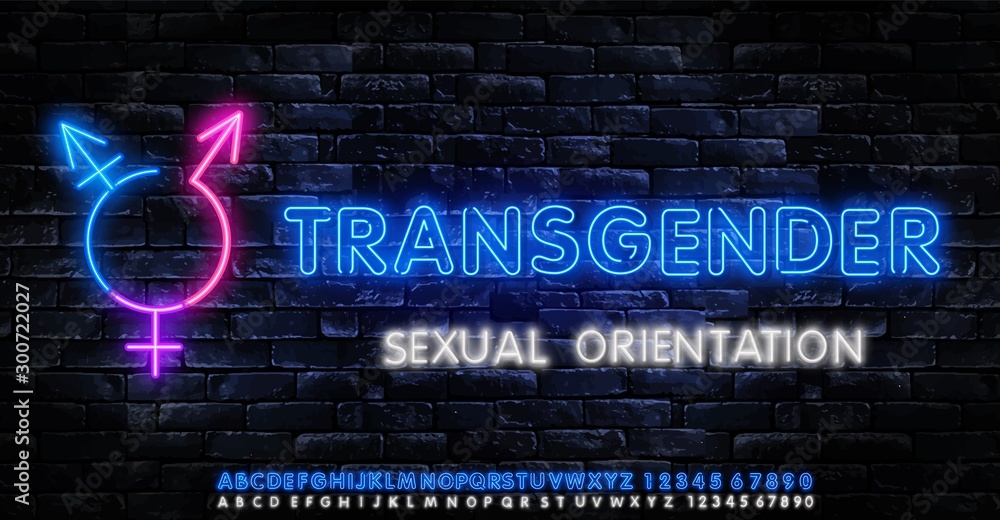 Transgender neon icons set. Sexual orientation concept, collection ...