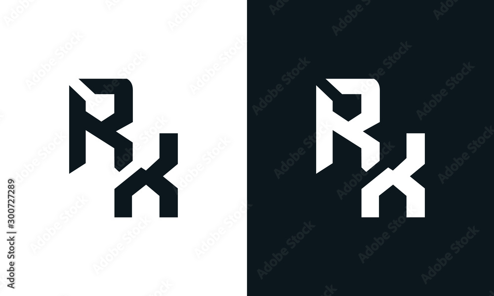 Modern abstract letter RX logo. This logo icon incorporate with two ...