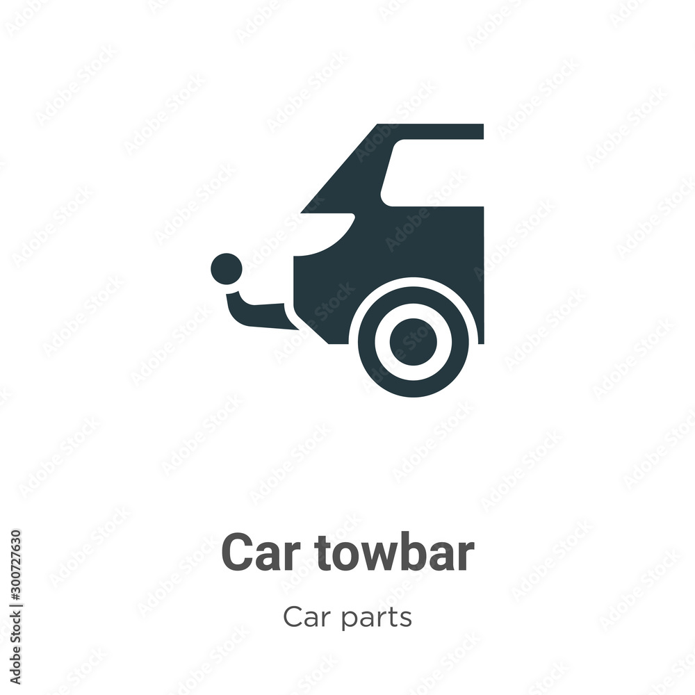 Car towbar vector icon on white background. Flat vector car towbar icon ...