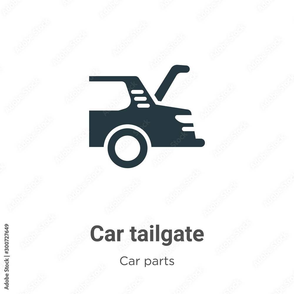 Car tailgate vector icon on white background. Flat vector car tailgate ...