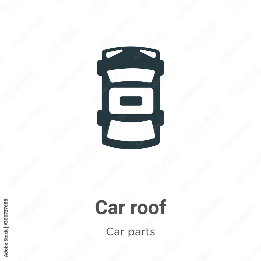 Car roof vector icon on white background. Flat vector car roof icon ...