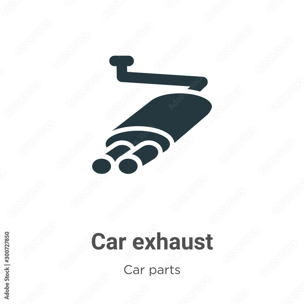Vettoriale Stock Car exhaust vector icon on white background. Flat ...