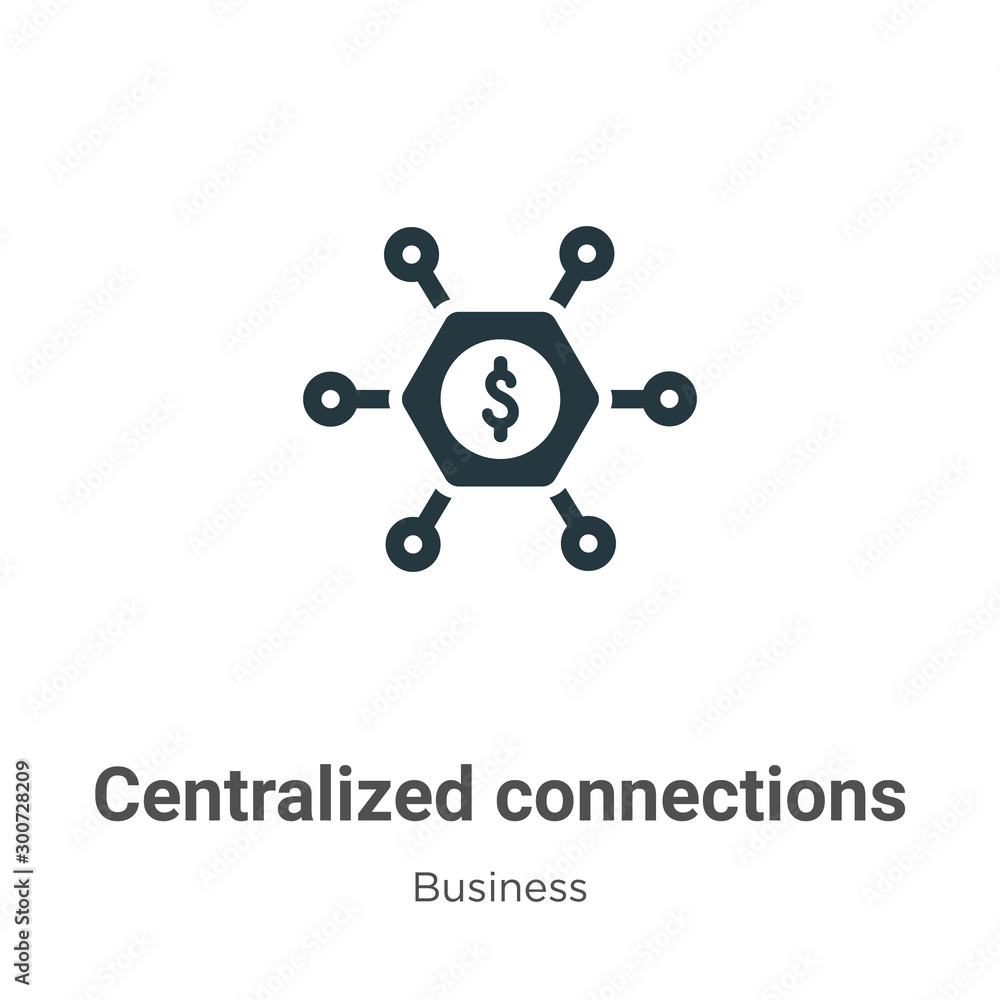 Centralized connections vector icon on white background. Flat vector ...