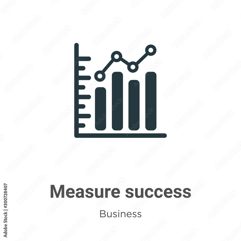 Measure success vector icon on white background. Flat vector measure ...