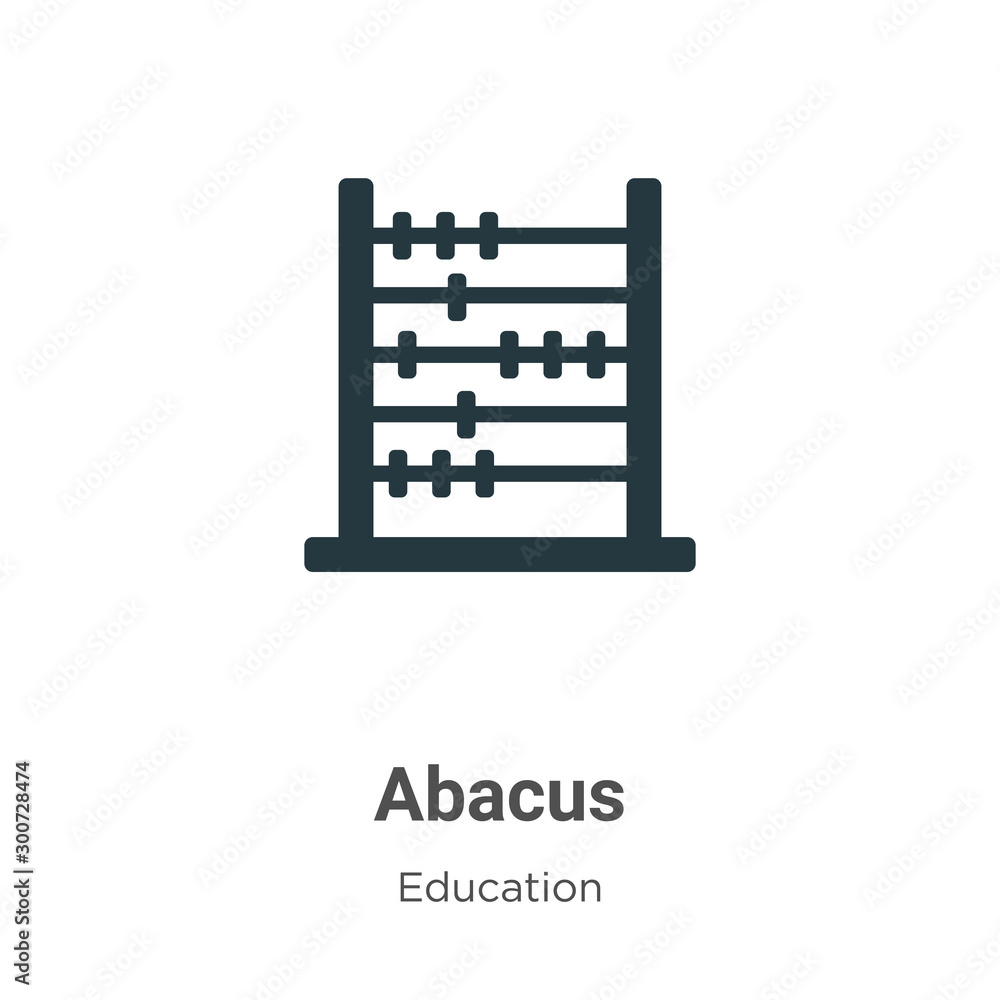 Abacus vector icon on white background. Flat vector abacus icon symbol ...