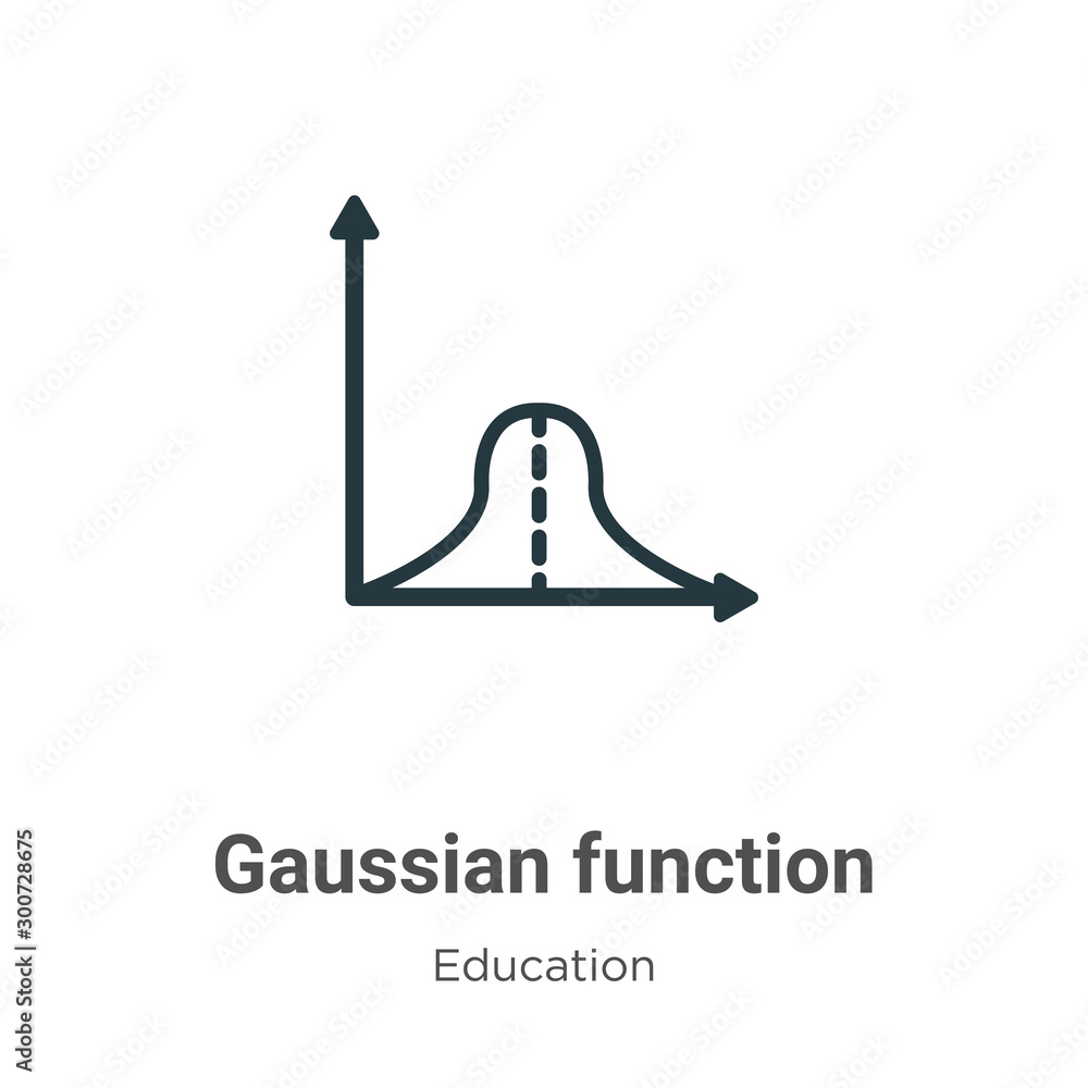 Gaussian function vector icon on white background. Flat vector gaussian ...