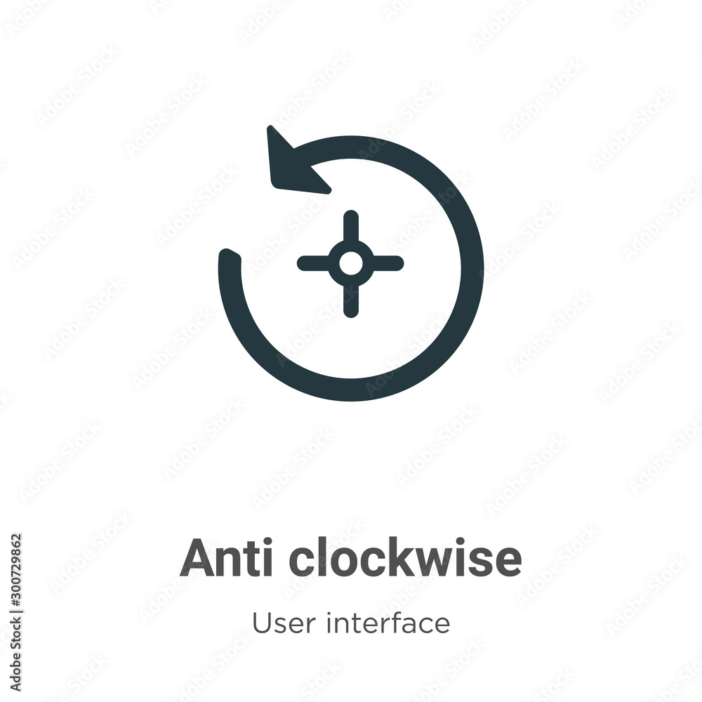Anti clockwise vector icon on white background. Flat vector anti ...