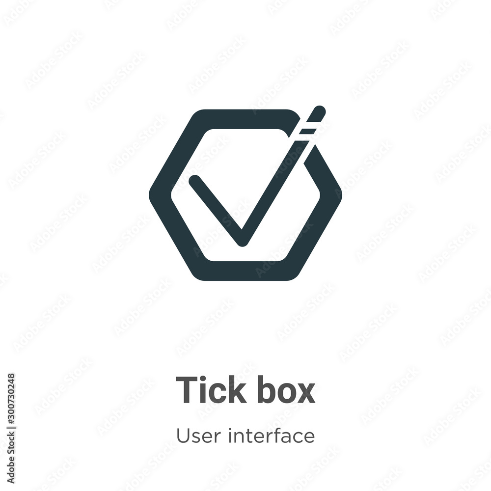 Vecteur Stock Tick box vector icon on white background. Flat vector ...