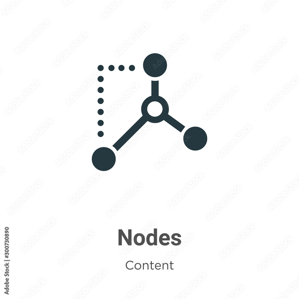 Nodes vector icon on white background. Flat vector nodes icon symbol ...