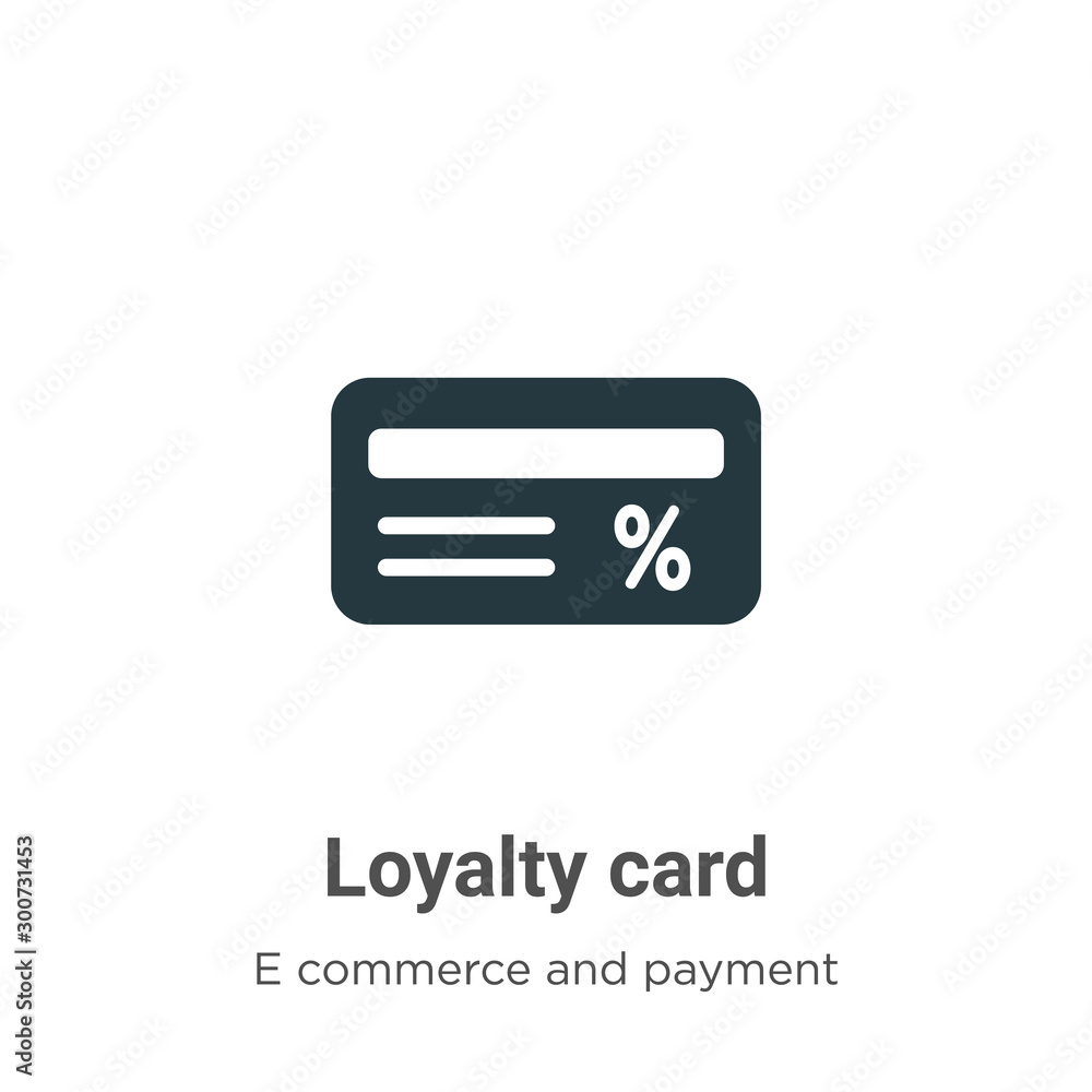 Loyalty card vector icon on white background. Flat vector loyalty card ...