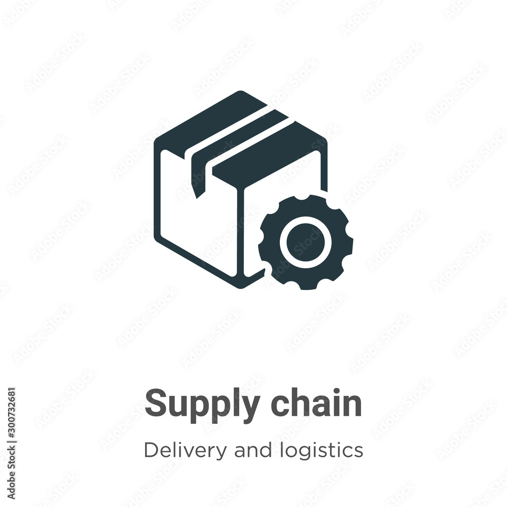 Supply chain vector icon on white background. Flat vector supply chain ...